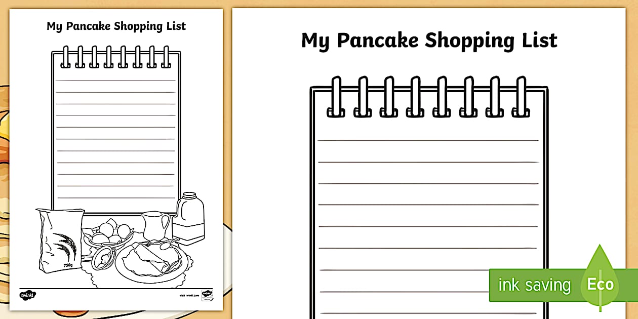 Pancake Shopping List Templates (teacher made) - Twinkl