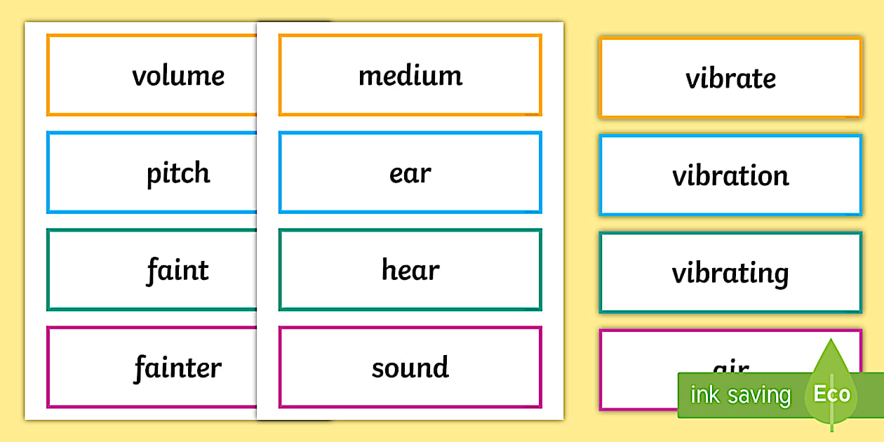 Sound Scientific Vocabulary Cards (teacher made) - Twinkl
