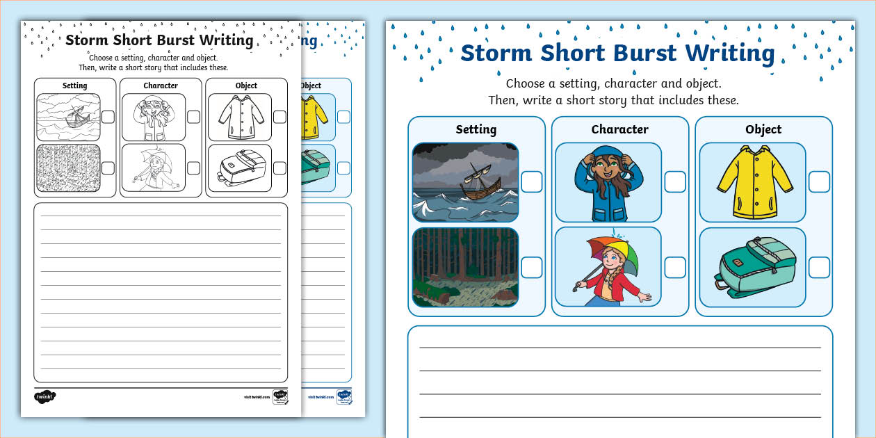 A Storm Short Burst Writing Template (Teacher-Made) - Twinkl