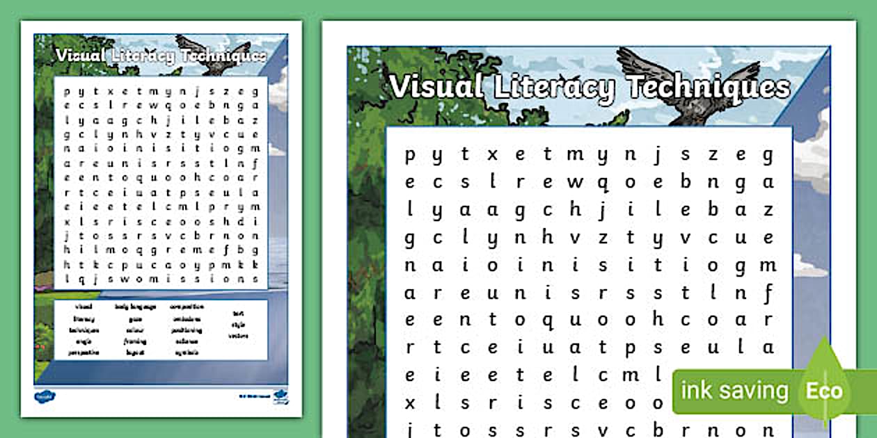 Visual Techniques Word Search - Teaching Resources - Twinkl