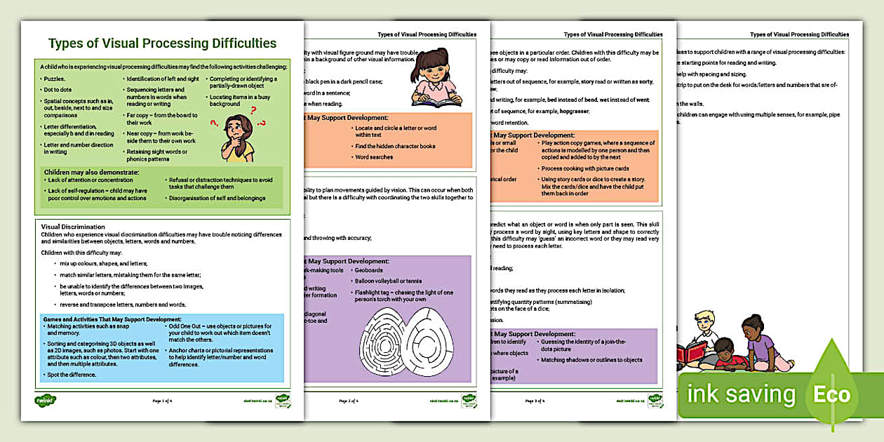 Types of Visual Processing Difficulties Overview - Twinkl
