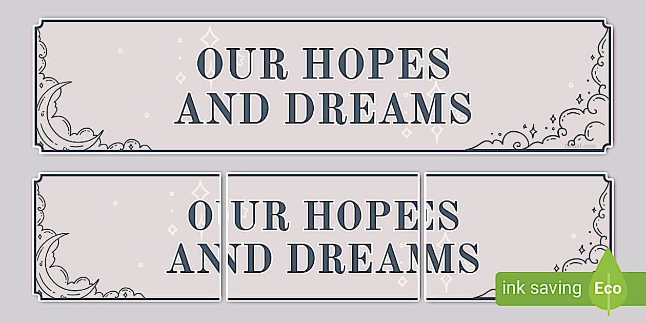 Our Hopes and Dreams Display Banner (Teacher-Made) - Twinkl