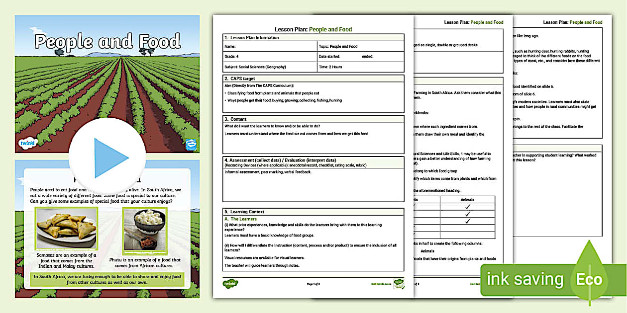 People and Food Lesson Plan and Resource Pack - Twinkl