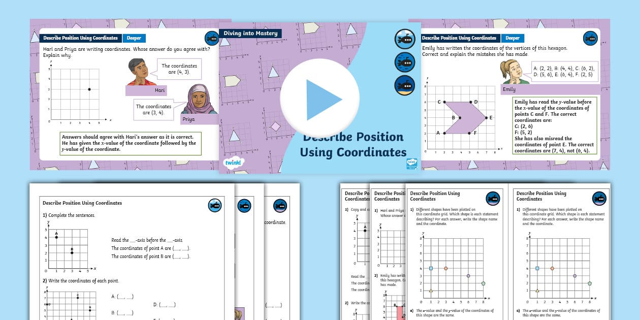 Y4 Step 1 Describe Position Using Coordinates Teaching Pack