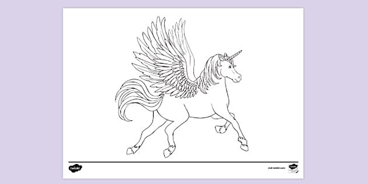 Flying Horse Colouring | Colouring Sheets (teacher made)