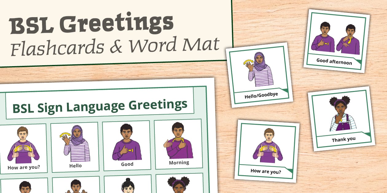 Beyond Cymru: BSL Greetings Flashcards