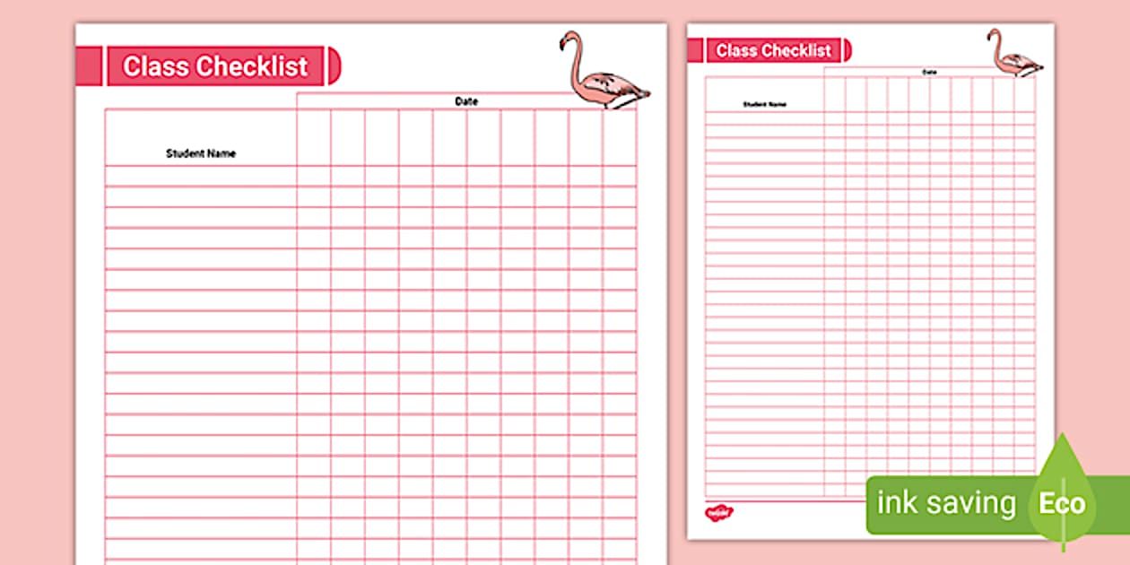 Tropical Flamingo Class List (teacher made) - Twinkl