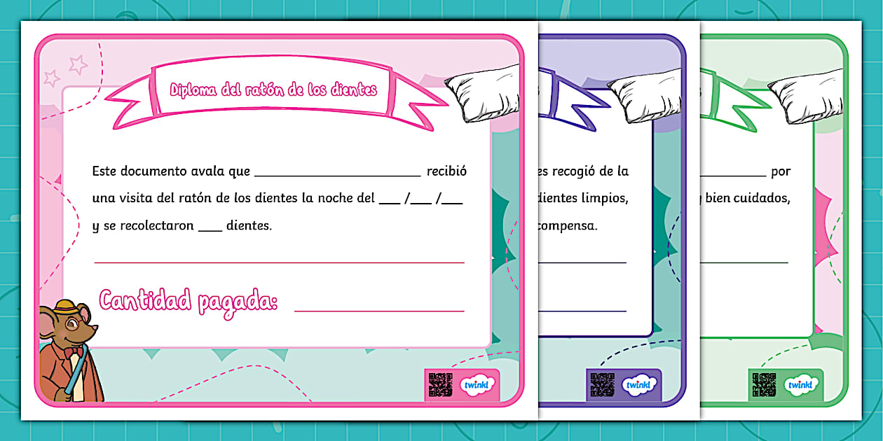 Ratón de los dientes - diploma