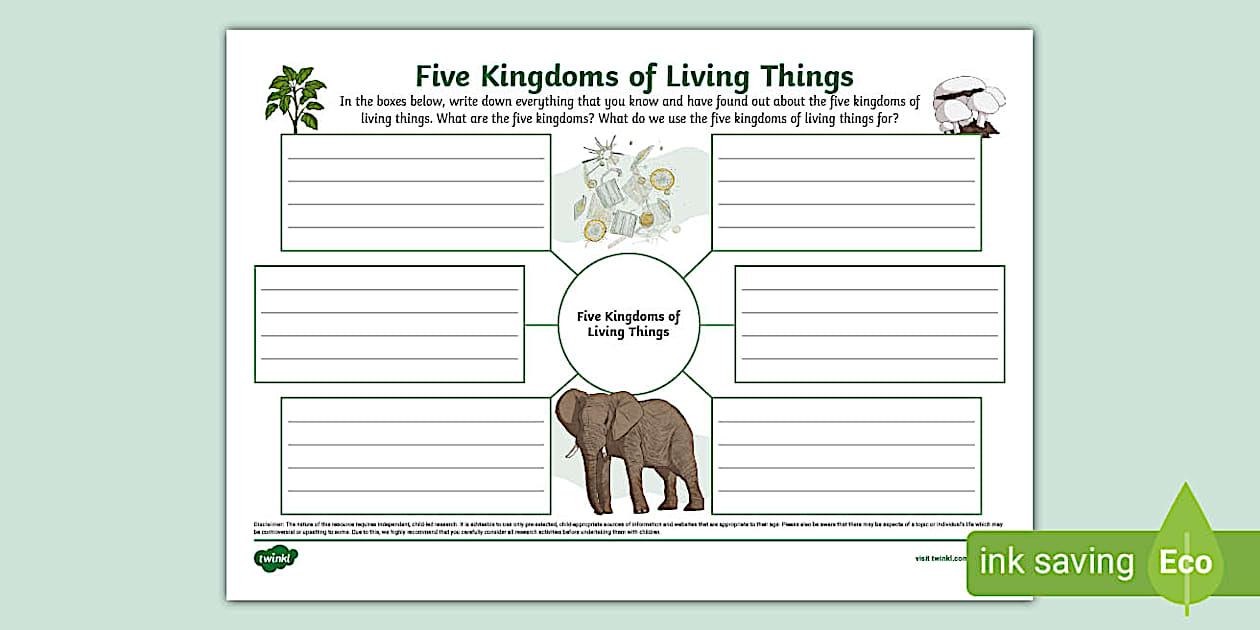 Five Kingdoms of Living Things Mind Map (teacher made)