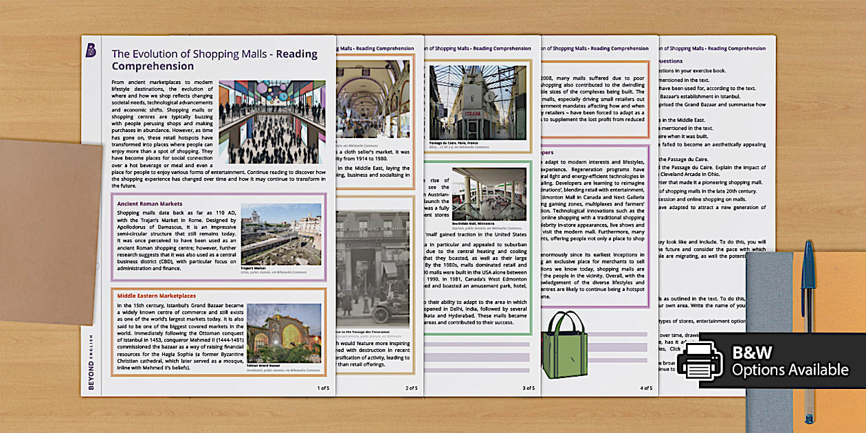 The Evolution of Shopping Malls - Reading Comprehension