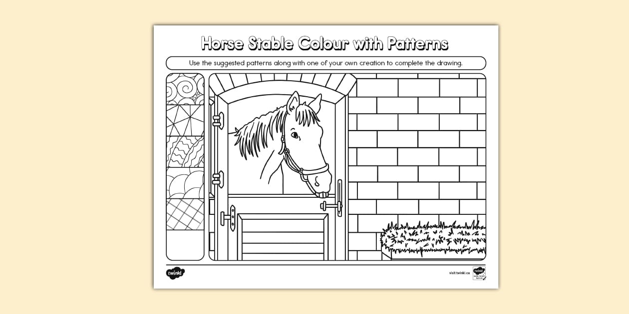 Horse Stable Colour with Patterns Activity (teacher made)