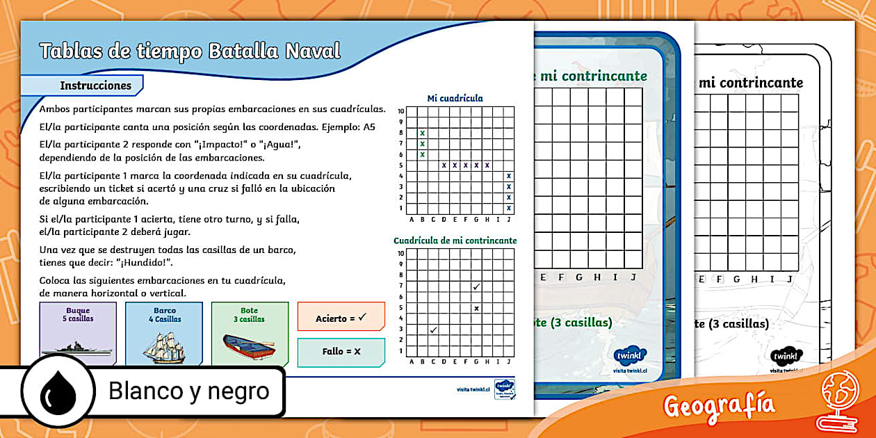 Juego | Batalla naval | juego de mesa | 3º | Geografía