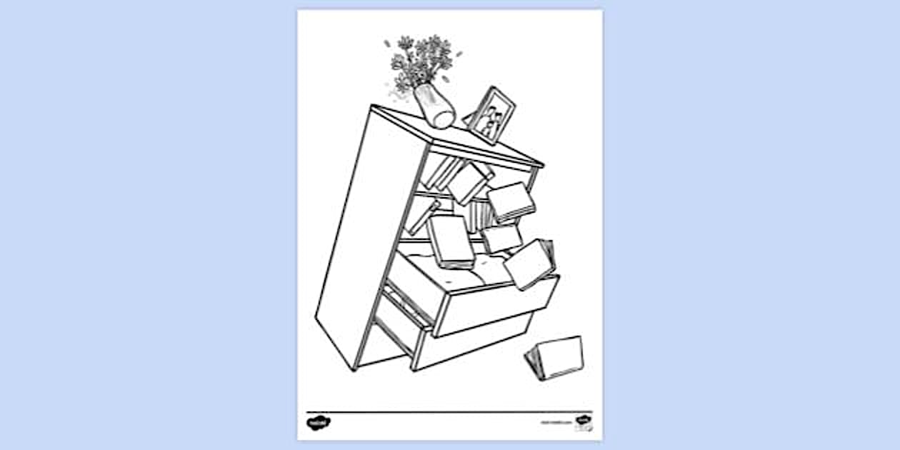 Falling Shelves Colouring | Colouring Sheets (teacher made)