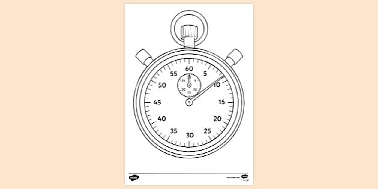 Stopwatch Colouring Sheet | Colouring Pages (teacher made)