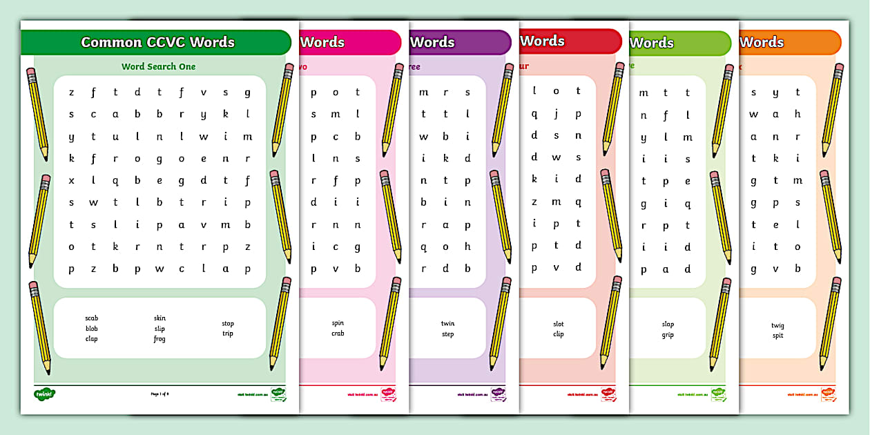 CCVC Word Search Pack - Engaging Activities (teacher made)