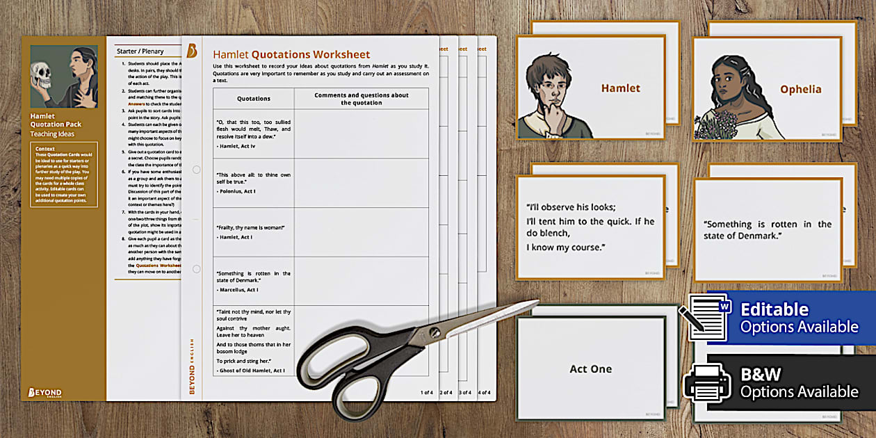 Hamlet Key Quotes | KS3 Shakespeare Revision | Beyond