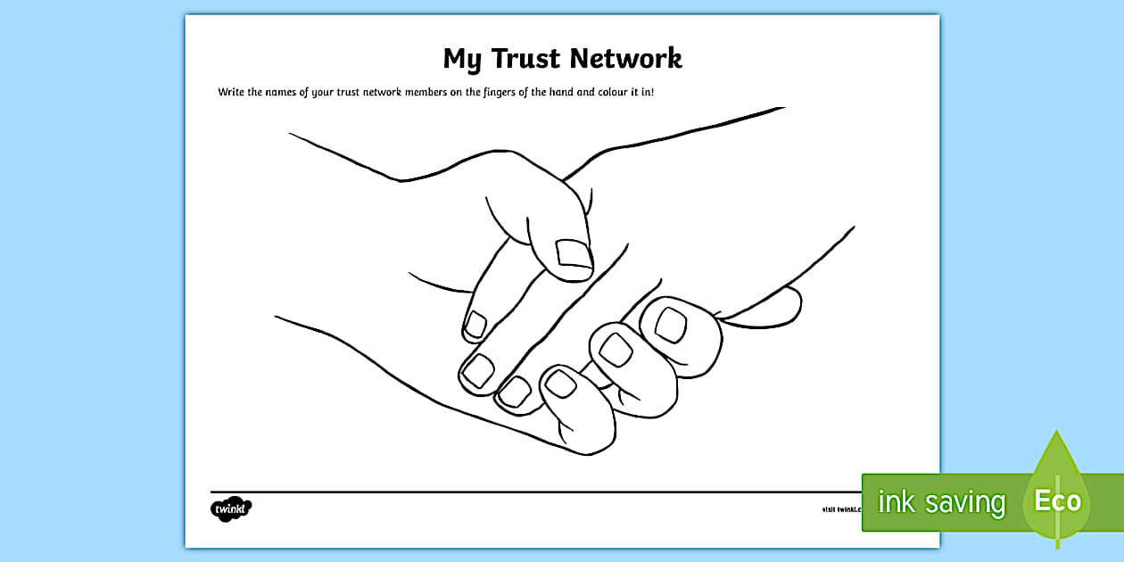 My Trust Network Hand-Themed Worksheet (teacher made)