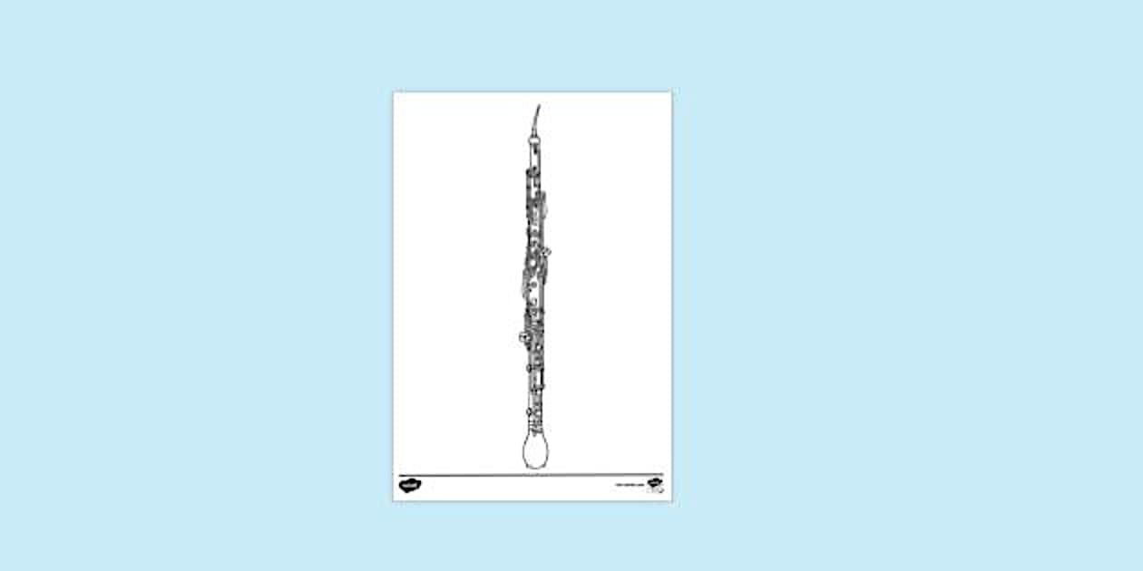 Cor Anglais Musical Instrumental Colouring Sheet | Twinkl