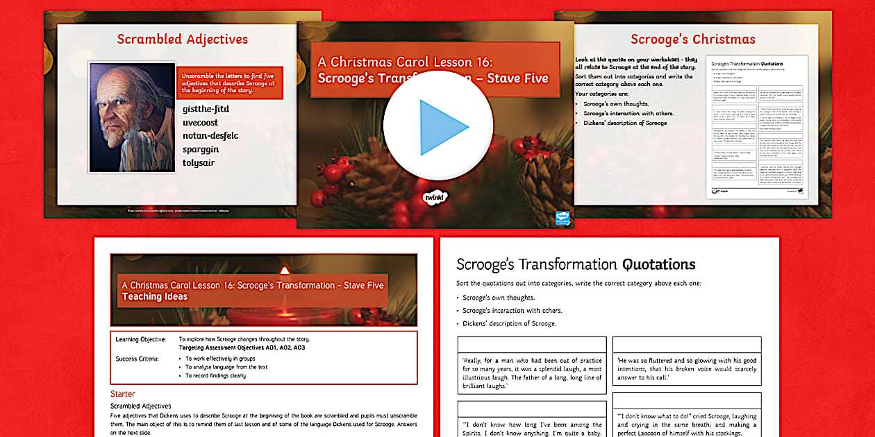 A Christmas Carol - Scrooge's Transformation | Lesson 16