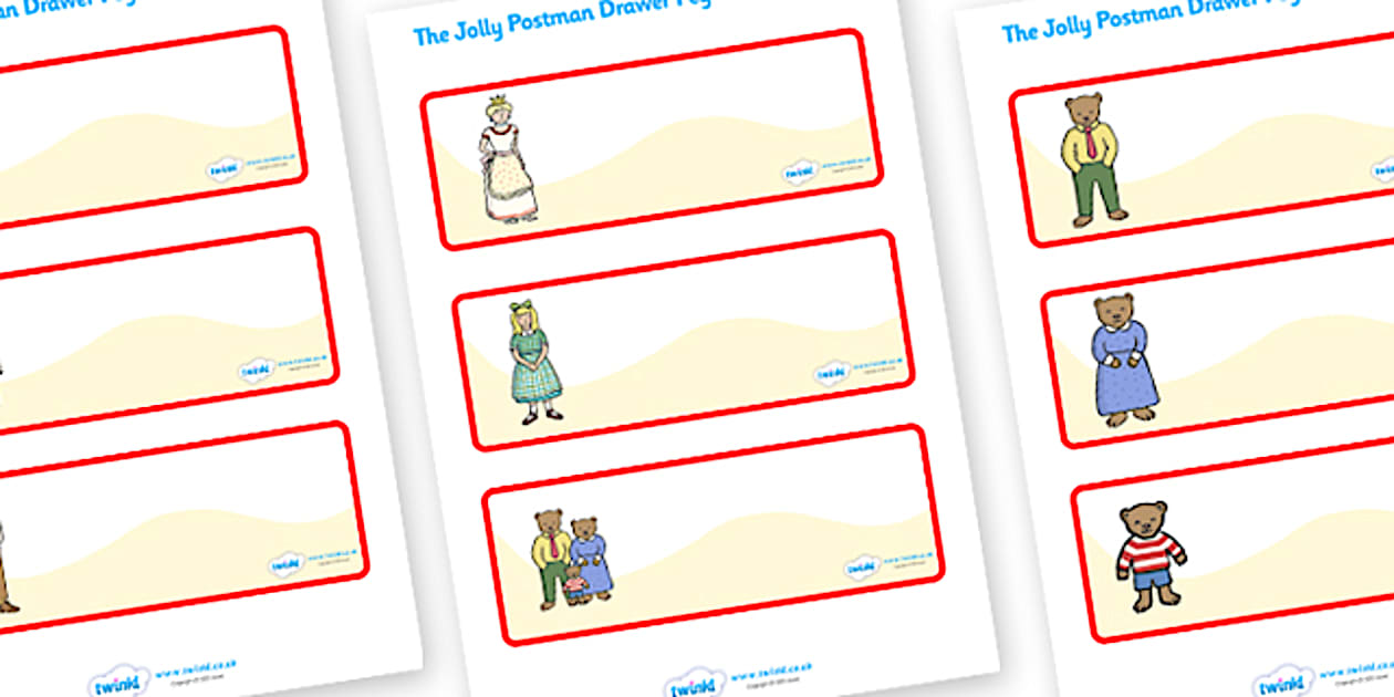 Editable Drawer Peg Name Labels to Support Teaching on The Jolly Postman