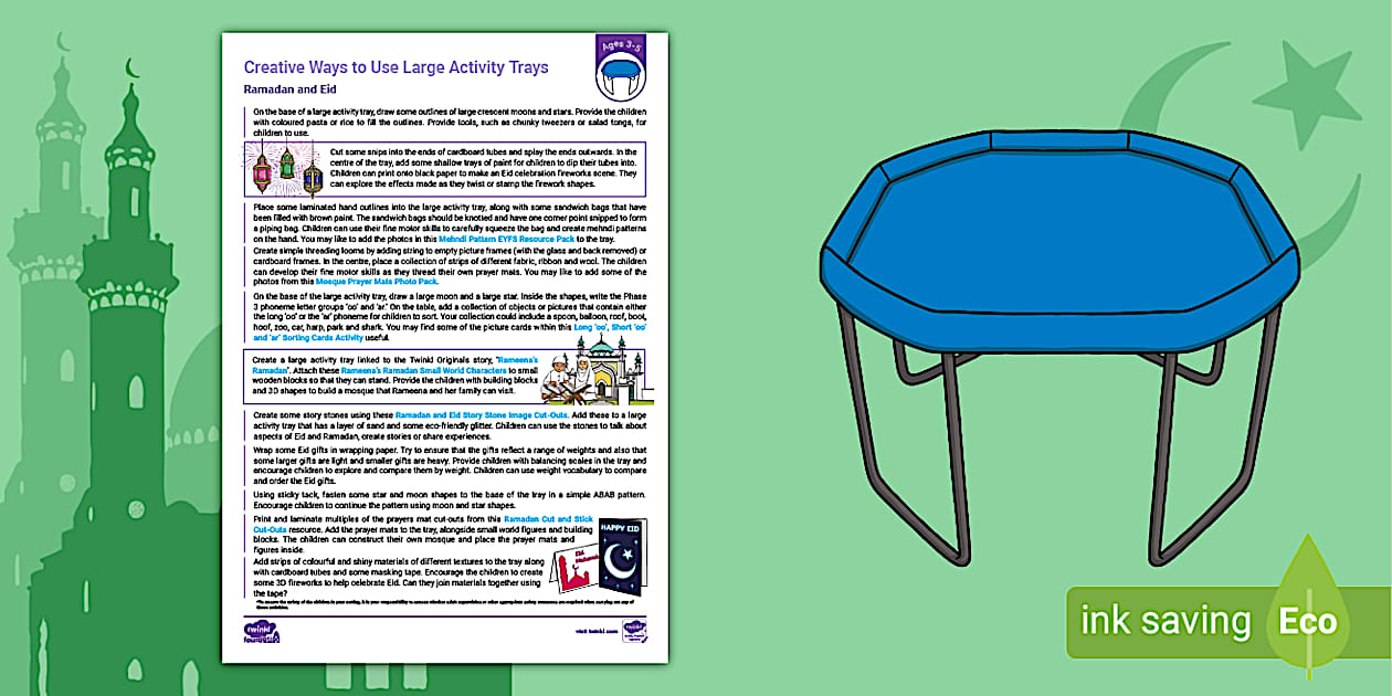 EYFS Large Activity Tray Ramadan and Eid-Themed Ideas