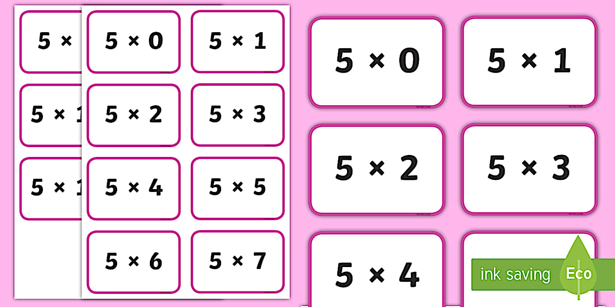 Tarjetas de la tabla del 5 (Teacher-Made) - Twinkl