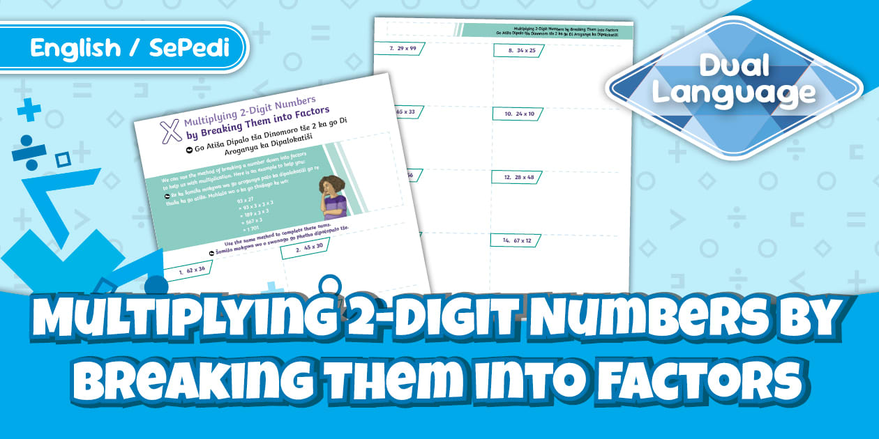 Grade 4 Maths Multiplying 2-Digit Numbers Sepedi/English