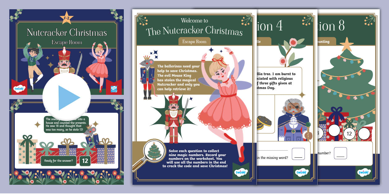 Nutcracker Christmas Escape Room F-2 (teacher made) - Twinkl