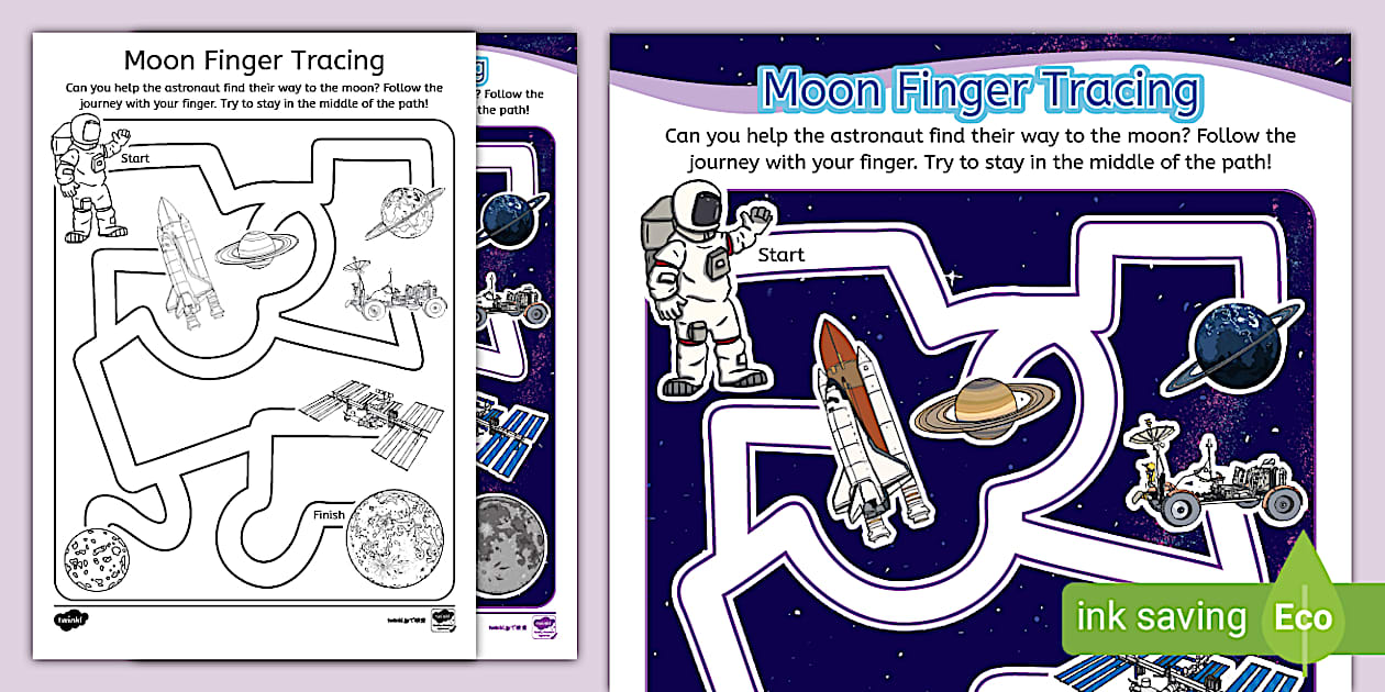 Moon Finger Tracing Activity (teacher made) - Twinkl