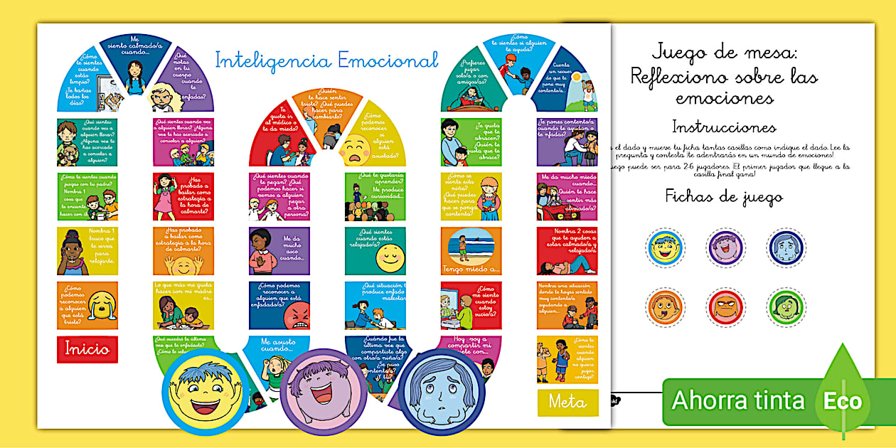Juego de mesa: Reflexiono sobre las emociones - Inteligencia Emocional