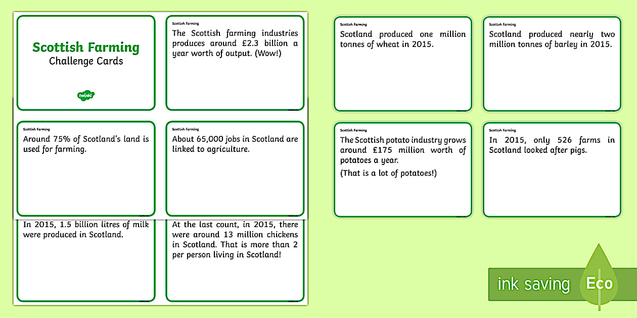 Cursive Scottish Farming Fact Cards (teacher made) - Twinkl