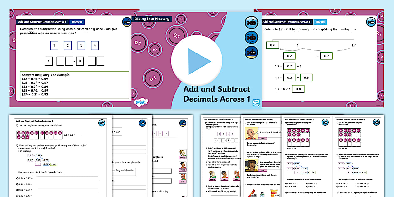 👉 Y5 DiM: Step 3 Add and Subtract Decimals Across 1 Pack