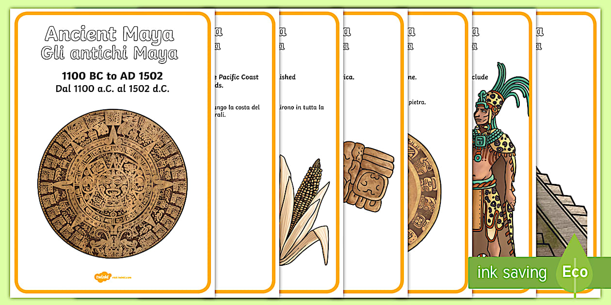 Maya Civilisation Timeline Posters Display Posters English/Italian