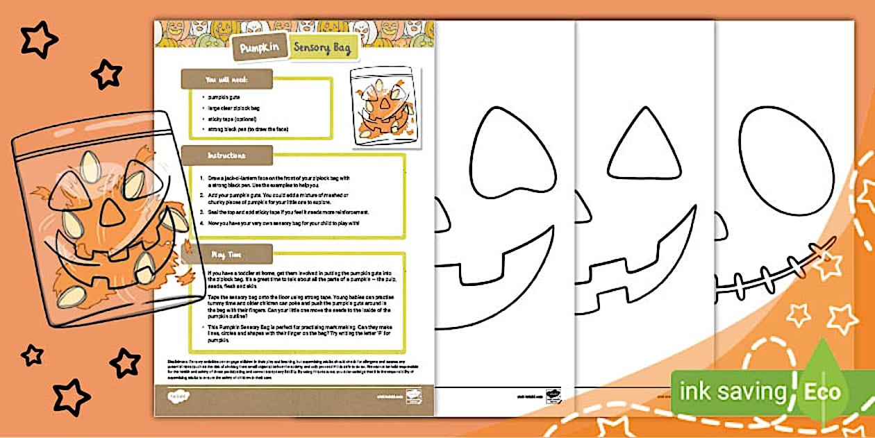 Pumpkin Sensory Bag (teacher made) - Twinkl