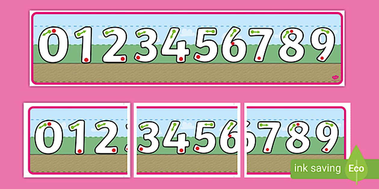 Sky, Grass and Ground Number Display Banner (teacher made)