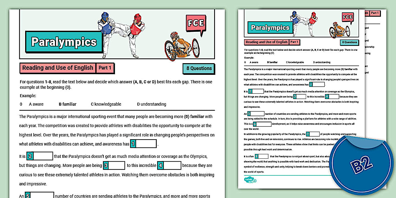 B2 Reading and Use of English Part 1 - Paralympics Exam Practice