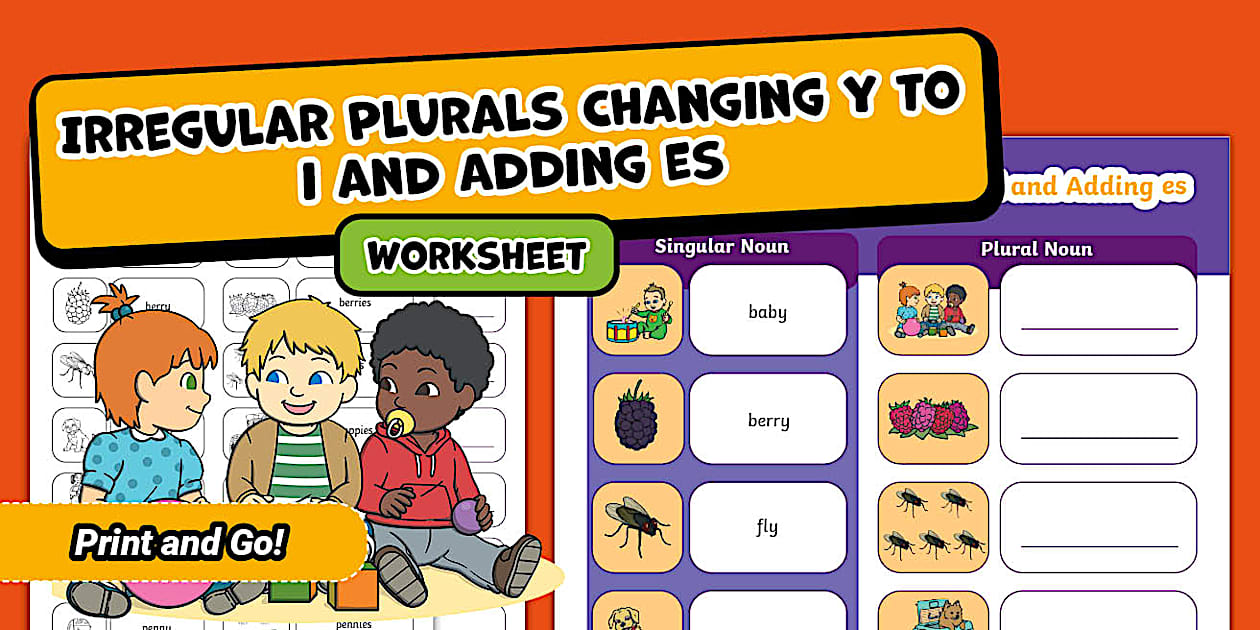 * NEW * Irregular Plurals Changing y to i and Adding es Worksheet
