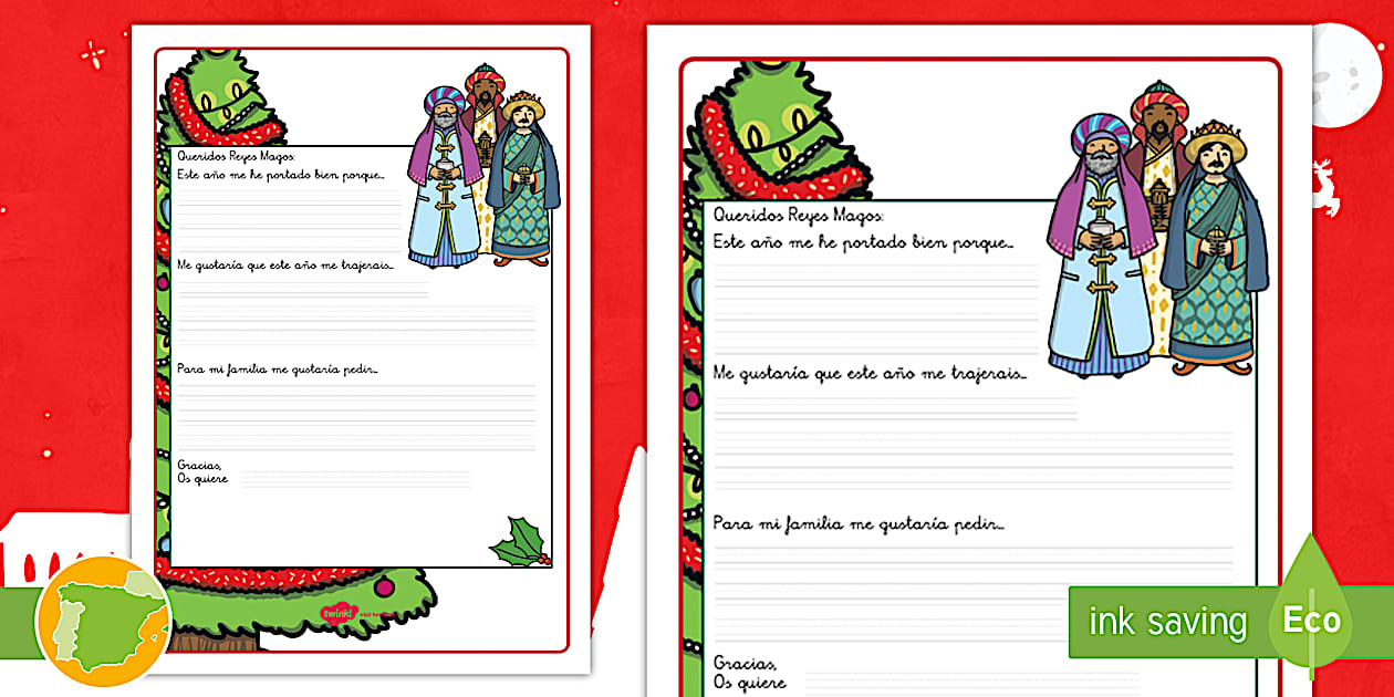 Actividad para escribir carta a los Reyes Magos - Twinkl