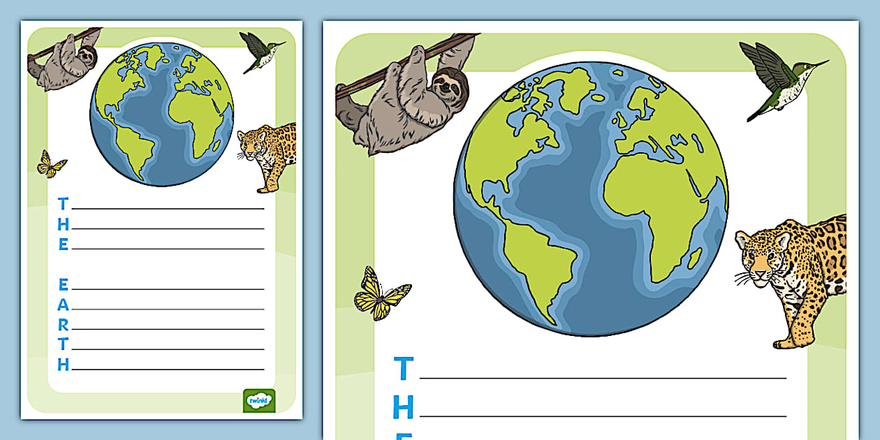 Earth Acrostic Poem Template (teacher made) - Twinkl