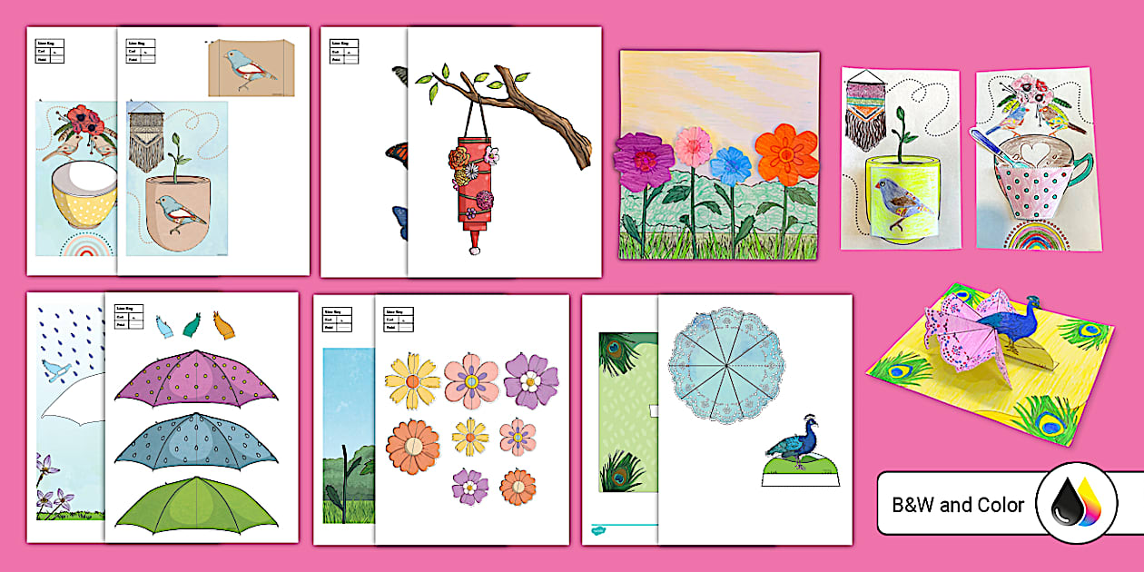 3D Spring Crafts Activity Pack - Twinkl