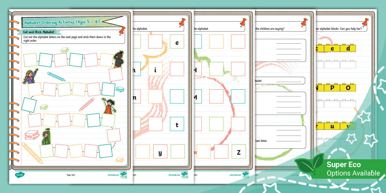 Alphabet Ordering Activities (Ages 5 - 6)