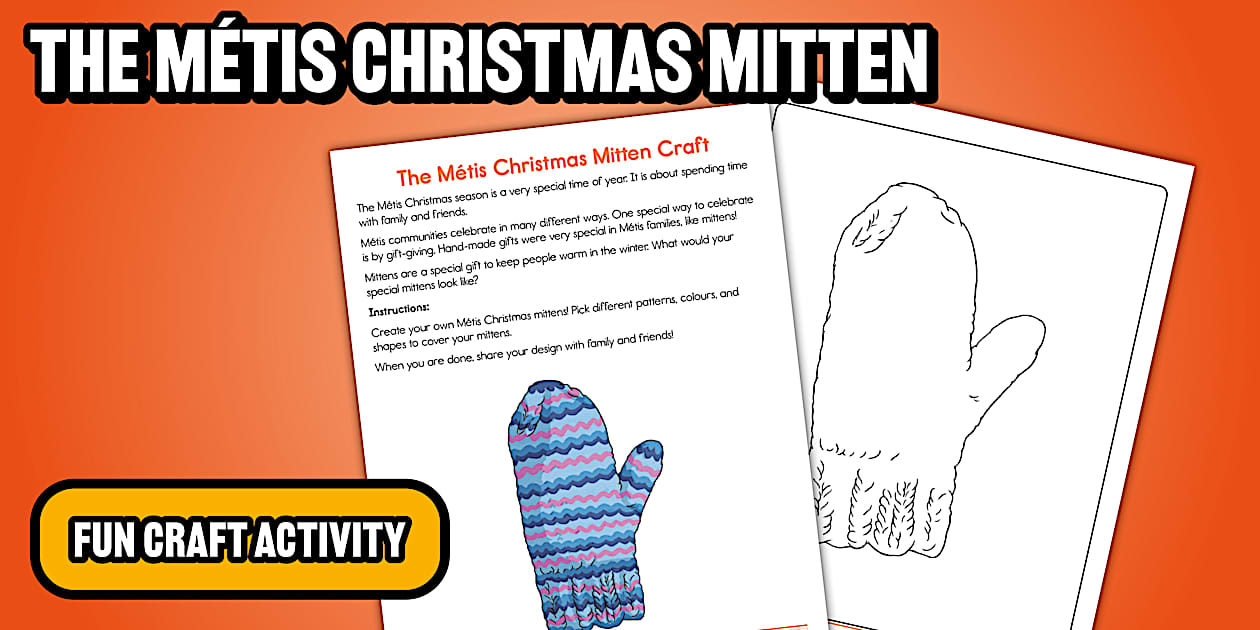 The Métis Christmas Mitten Primary Craft Activity