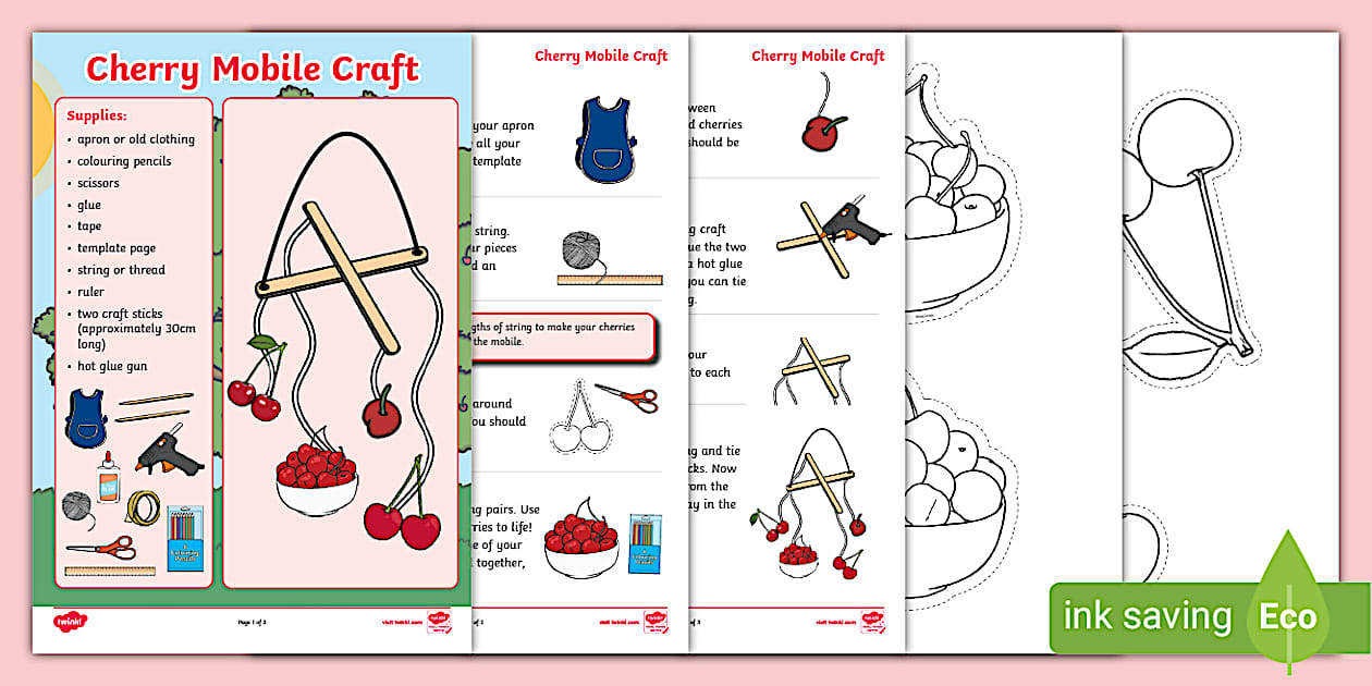 Cherry Mobile Craft (Teacher-Made) - Twinkl