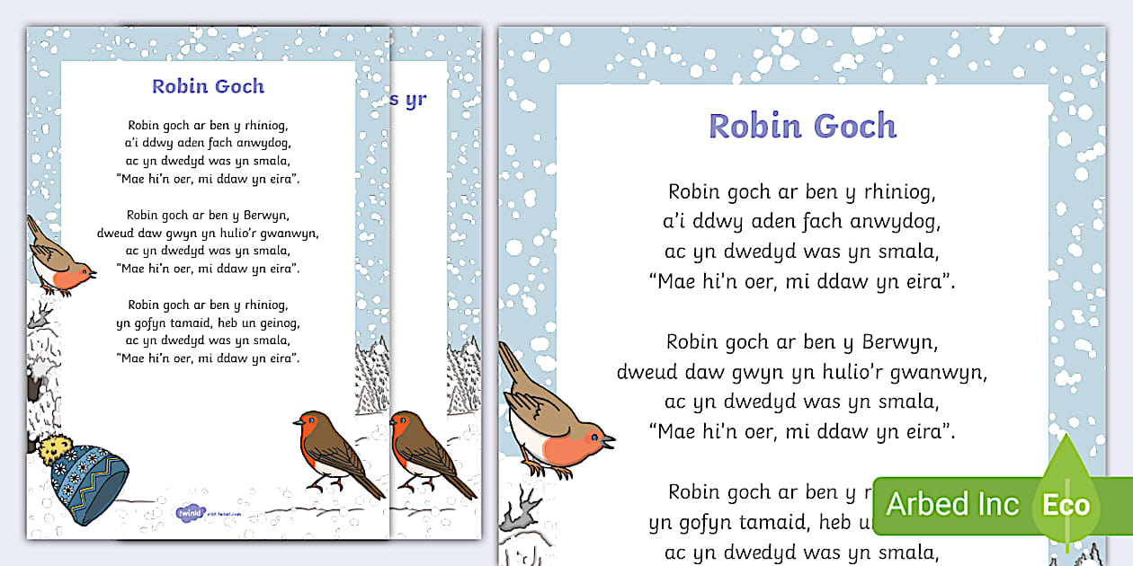 Hwiangerdd Robin Goch (professor feito) - Twinkl