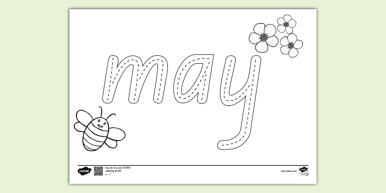 May Colouring Page for Children | Colouring Sheets - Twinkl