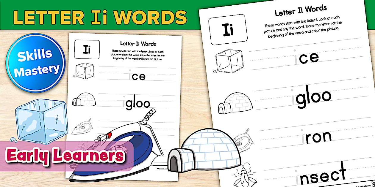 Letter Ii Words: Letter Recognition Worksheet for PreK-K