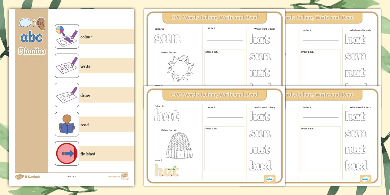 SEND Structured Steps Seasons CVC Words Colour, Write and Read