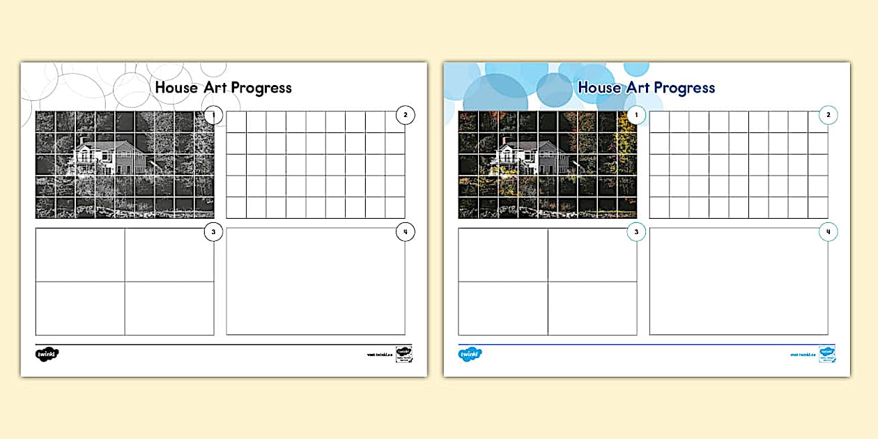 House Art Progress Template (teacher made) - Twinkl