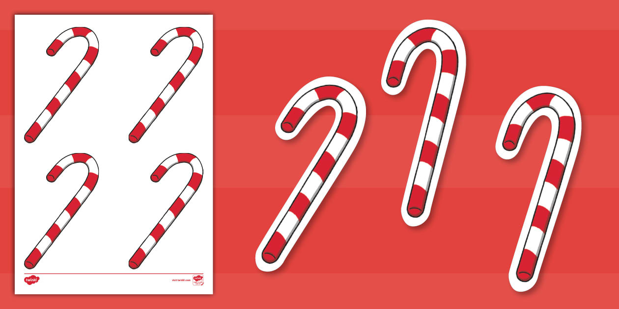 Printable Christmas Candy Canes - Editable Resource - Twinkl