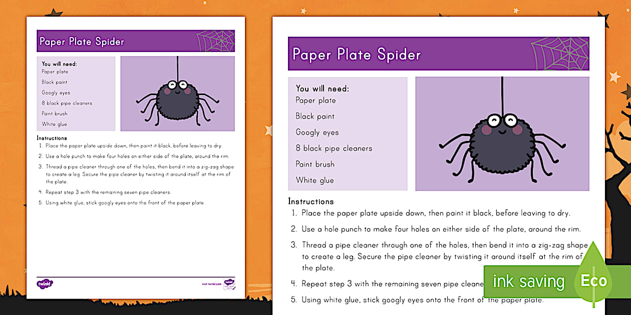 Paper Plate Spider Craft | Halloween Activity | Twinkl